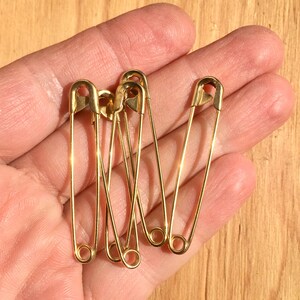 18K Gold Plated Vintage Safety Pins - Set of 5 Pieces. - Etsy