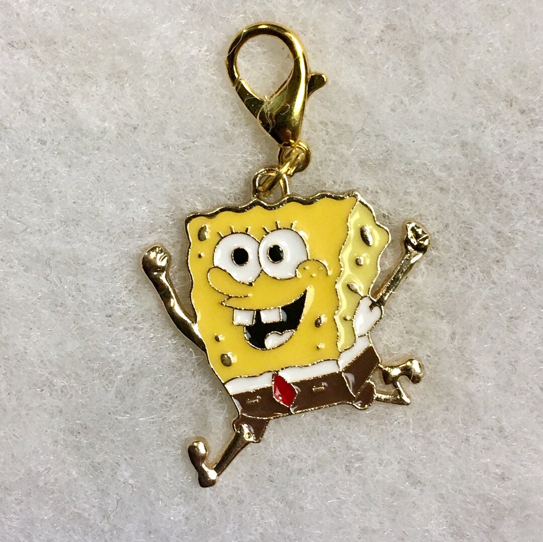 Famous Sponge - Vintage Charm on 18K Gold Plated Lobster Clasp - Etsy