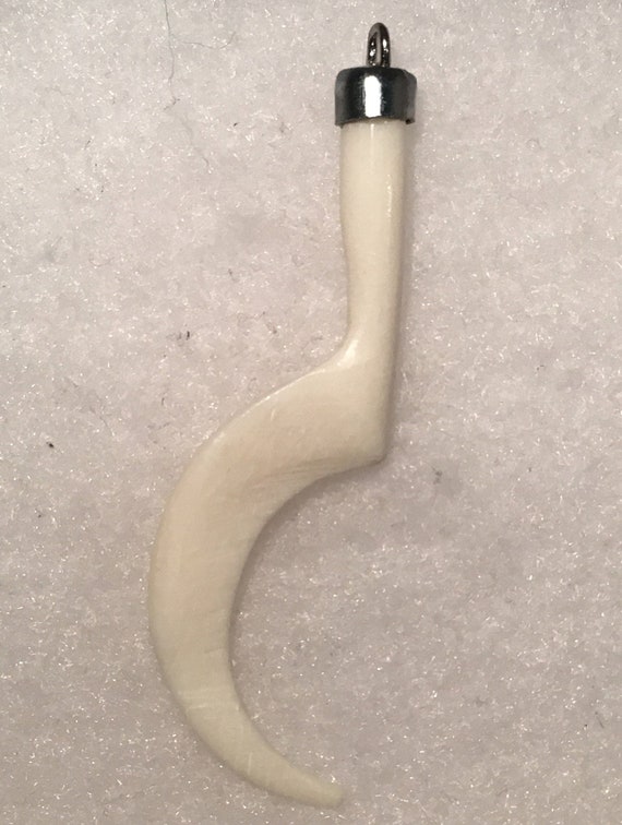 Fishing Hook Primitive Tribe Bone Carved Amulet - Etsy
