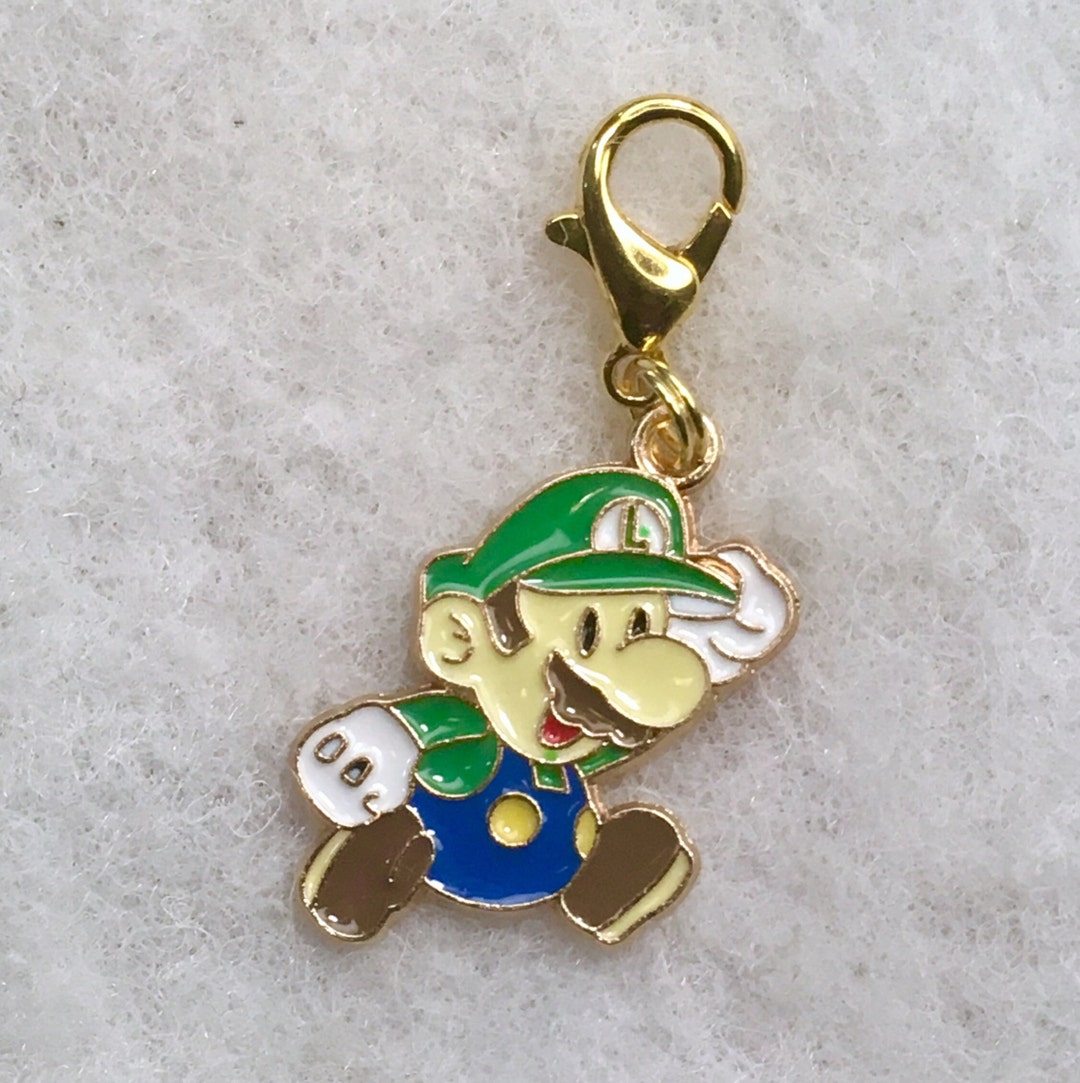 Super Mario - Vintage Enamel Charm With 18K Gold Plated Lobster Clasp ...