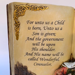 Book Shaped Statue of the Holy Family Isaiah 9:6 Wall Art | Etsy