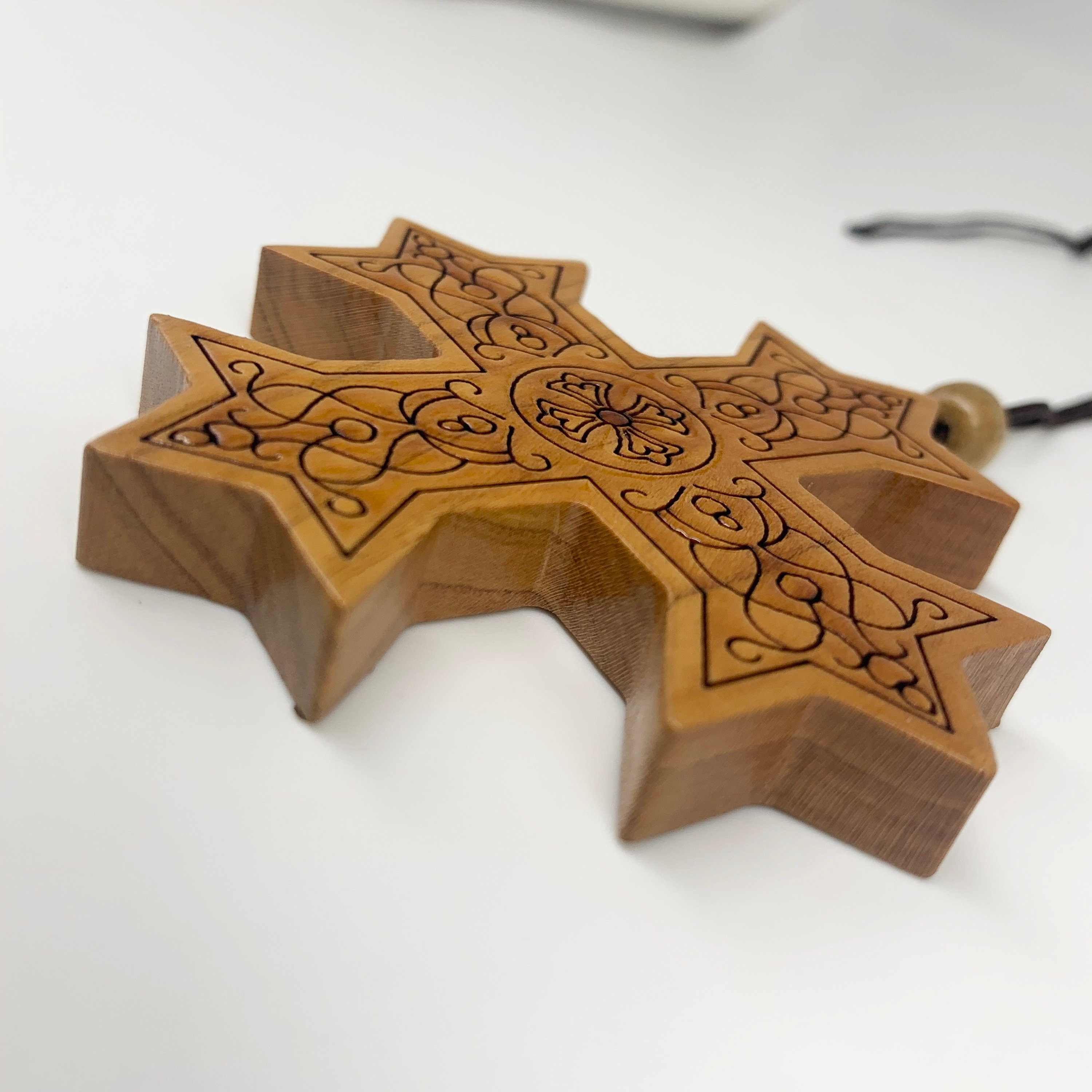 Coptic Laser Engraved Wood Cross in a High Quality Gift Box (3.15x3.15 ...