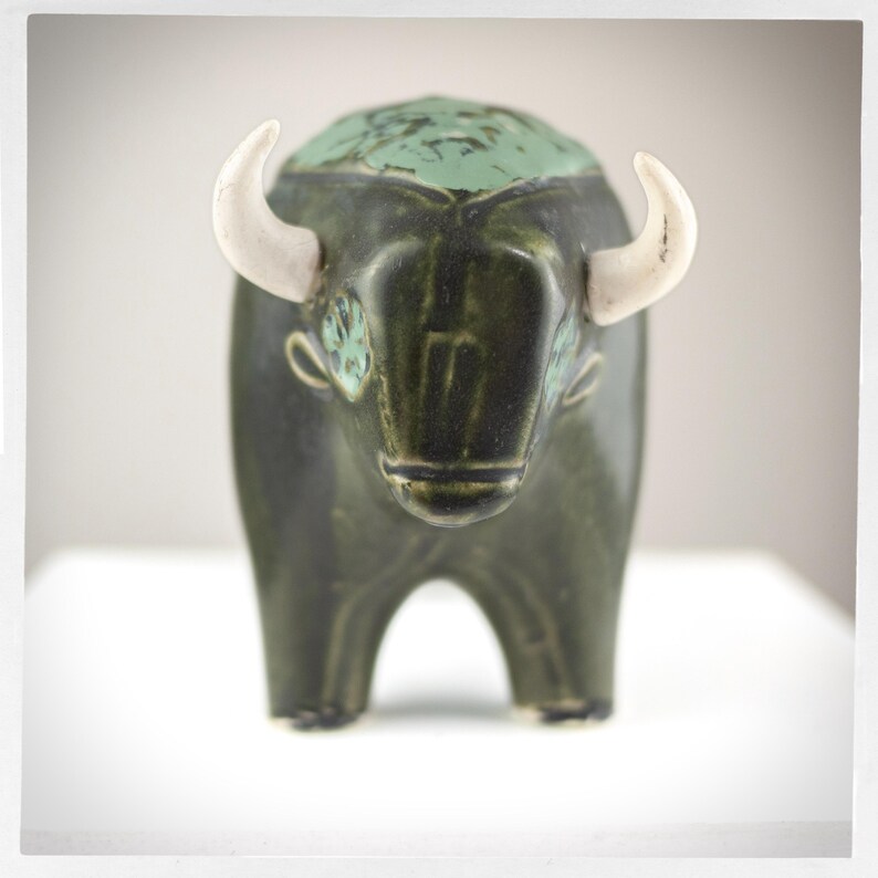 Vintage Ceramic Bull Coin Bank, Mid Century Modern Adult Piggy Bank ...