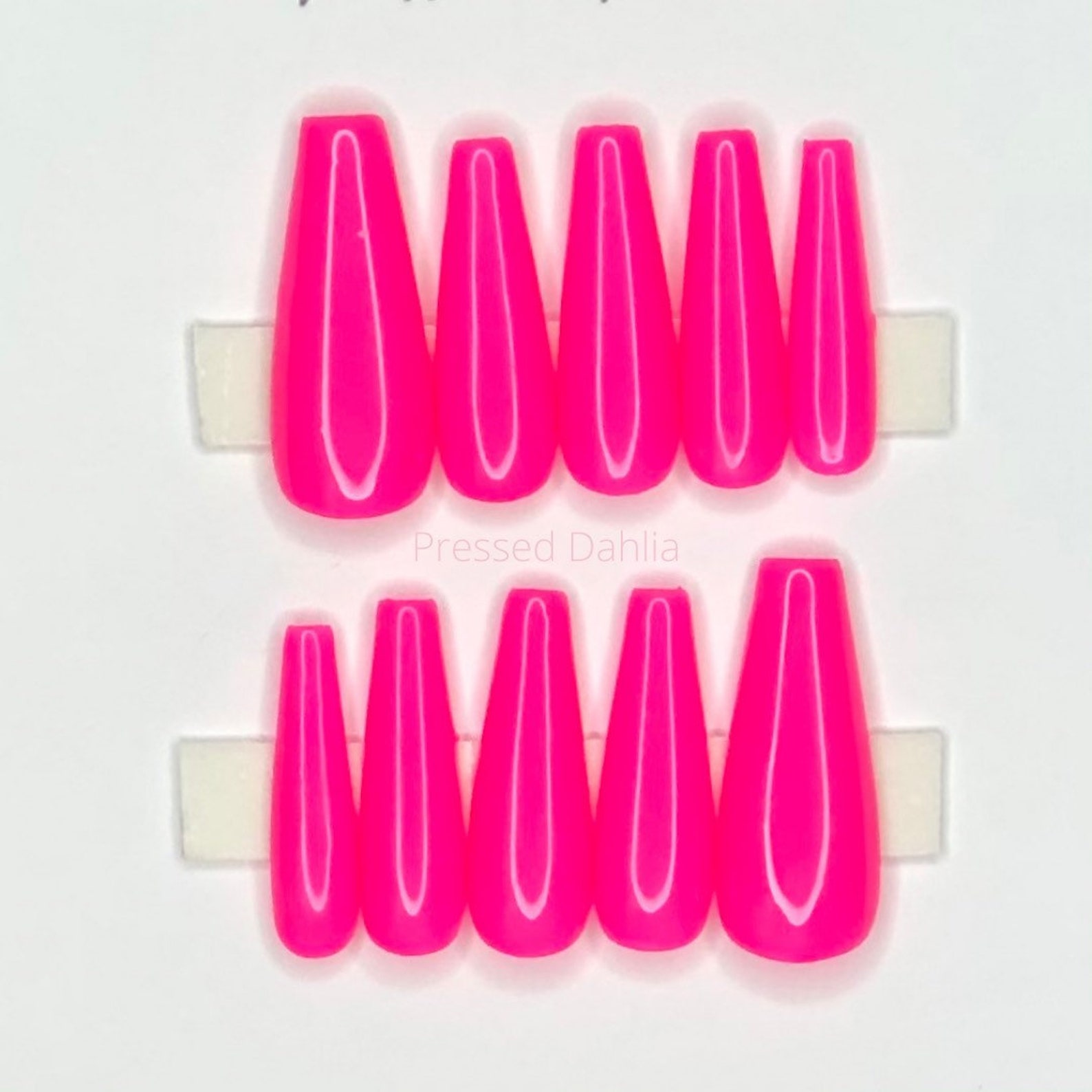 Hot Pink Press on Nails Bright Pink Nails Hot Pink Press on | Etsy