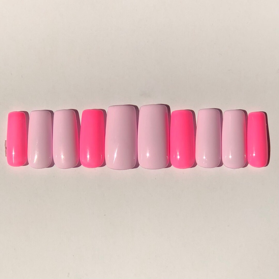Pink Press on Nails, Pink Press Ons, Pink Nails, Pink Press on Nails ...