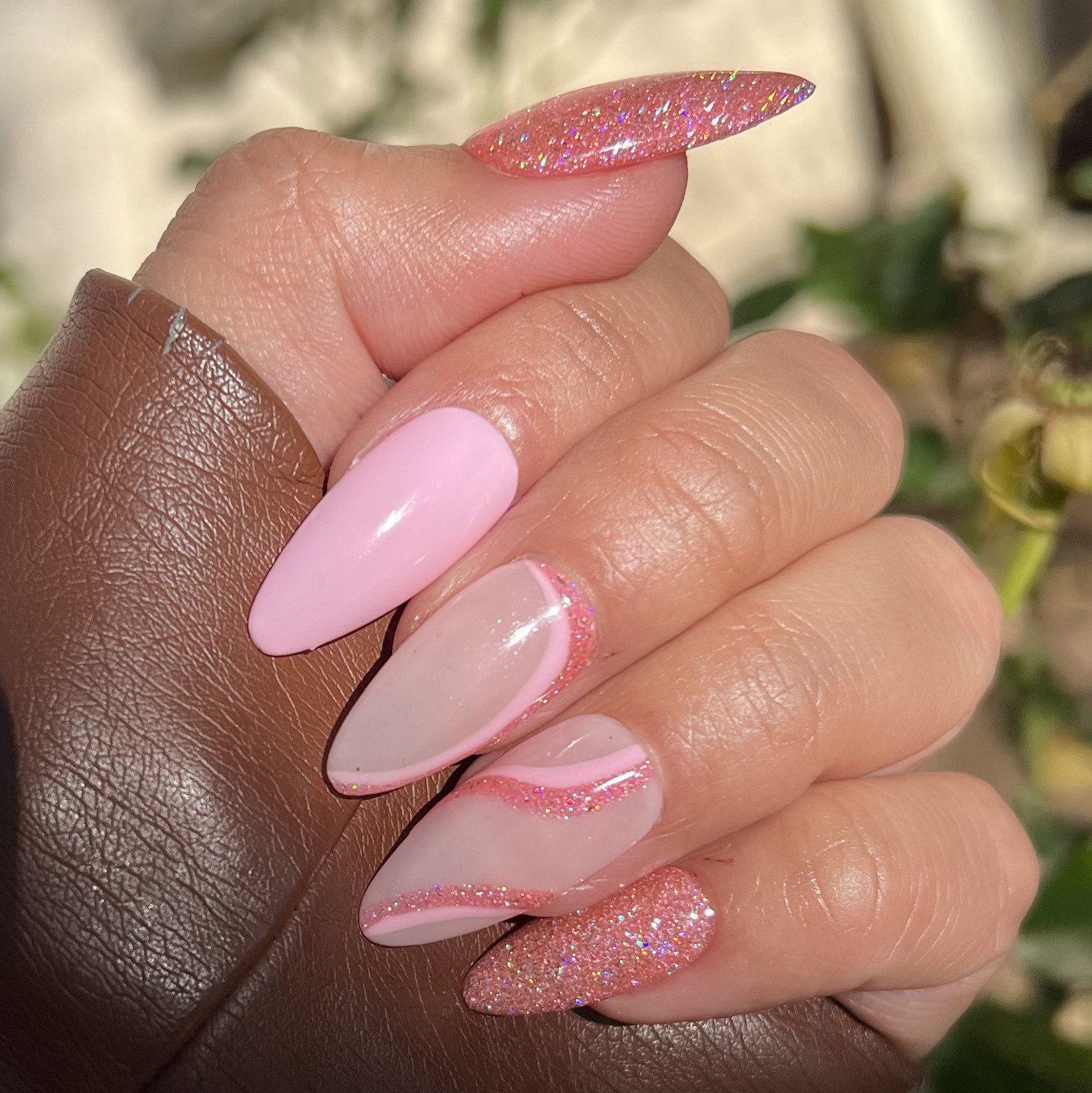 Custom Hand Painted Pink Press on Nails Pink Valentines Day - Etsy