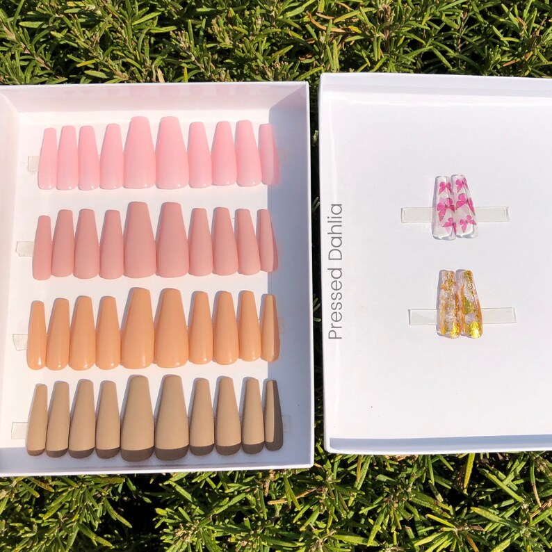 Bundle Press on Nails Box Nails Pink Nails Box Nails Nail | Etsy