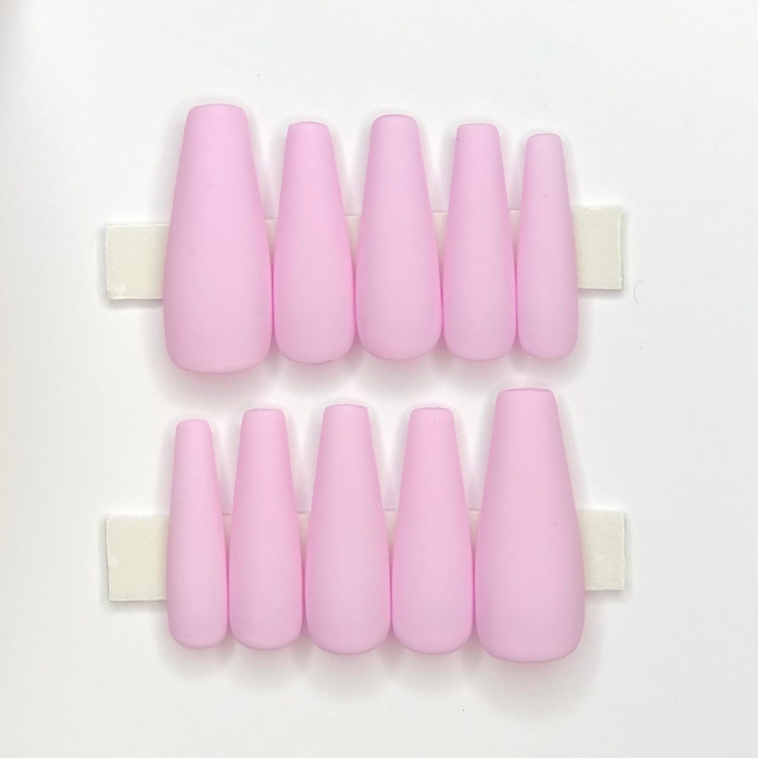 Matte Pink Press on Nails, Baby Pink Press Ons, Light Pink Nails, Pink ...