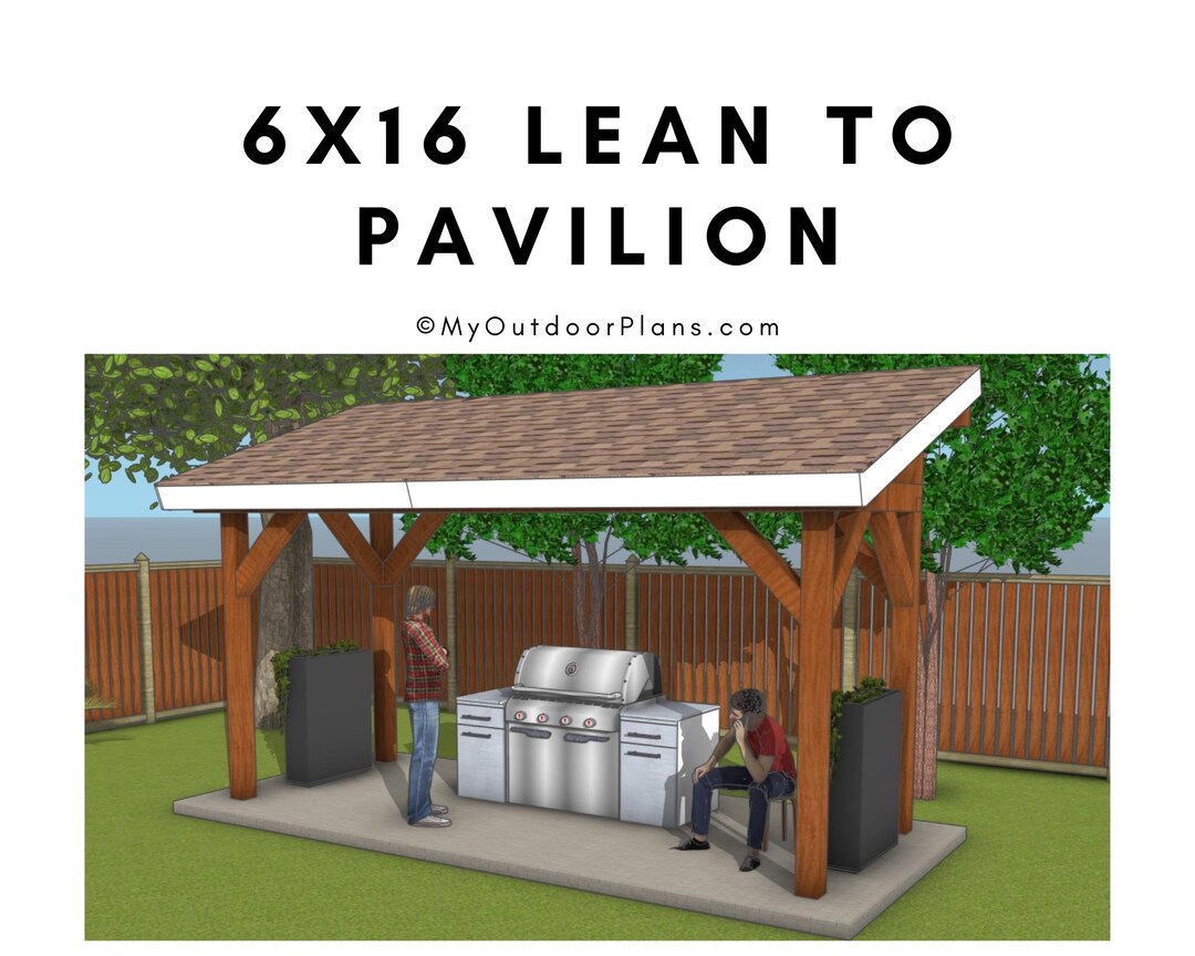 DIY 6x16 Lean to Pavilion Plans - PDF Download - Etsy