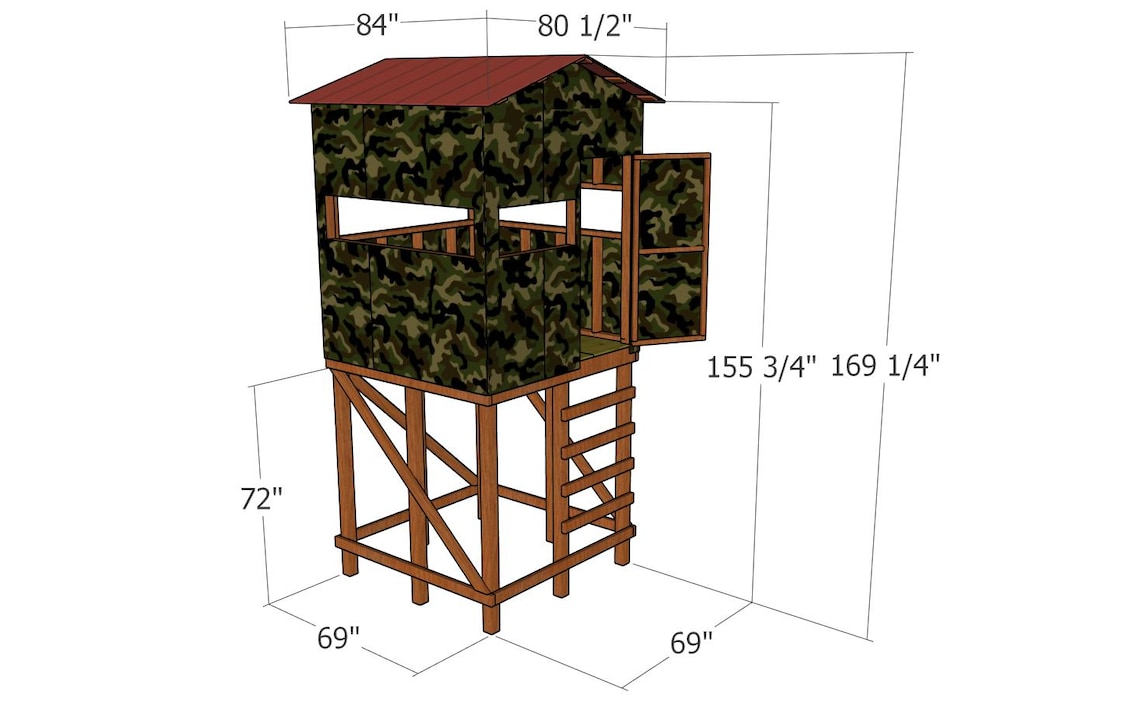 6x6 Deer Blind With Stand DIY Plans (PDF Download) - Etsy