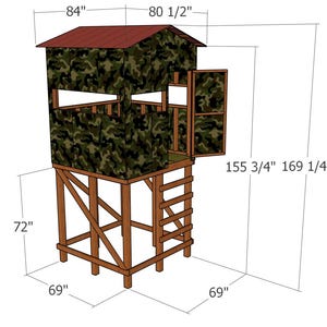 6x6 Deer Blind With Stand DIY Plans (PDF Download) - Etsy