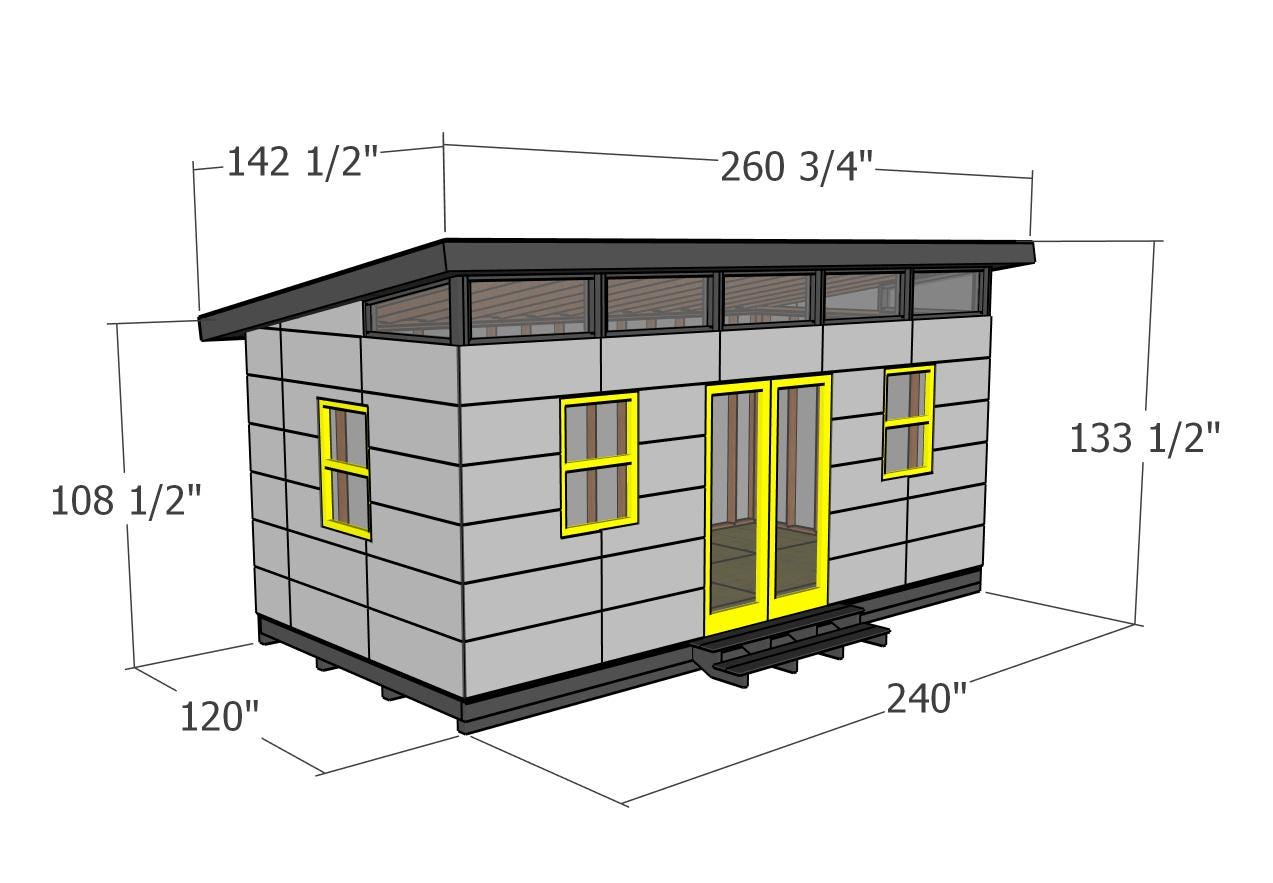 10x20 Modern Office Shed Plans: DIY Backyard Studio (PDF Download) - Etsy