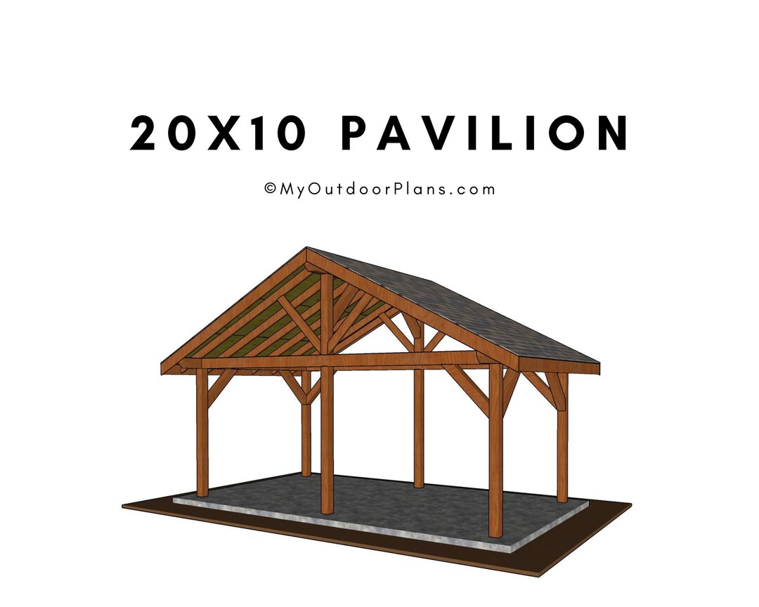 DIY 20x10 Gable Pavilion Plans - Pool Gazebo Plans - PDF Download - Etsy