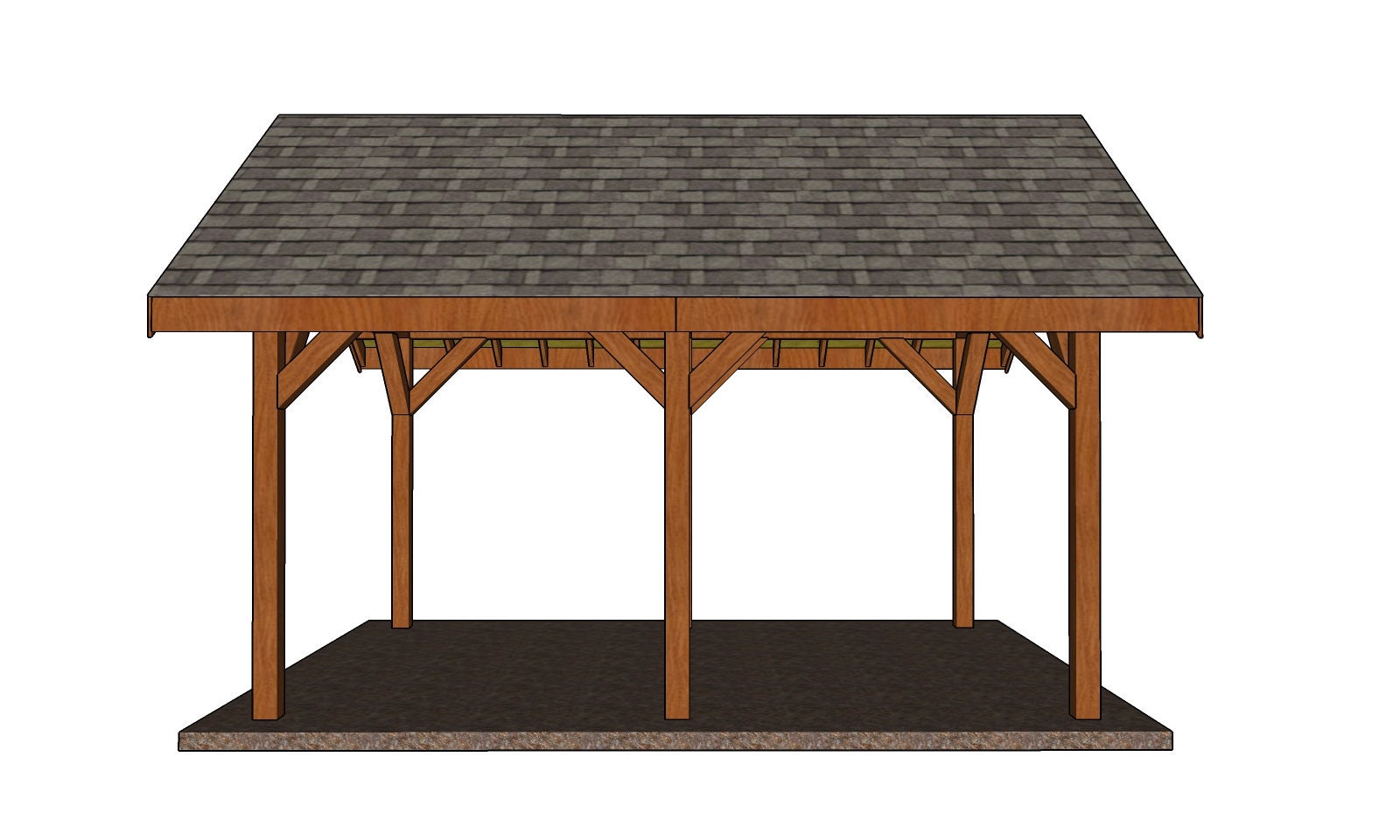 12x16 Rectangular Pavilion with Gable Roof Plans | Etsy