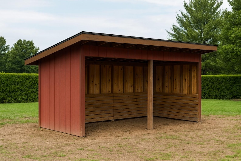 8x20 Run-In Shed Plans – DIY Three-Sided Utility Shelter – Printable ...