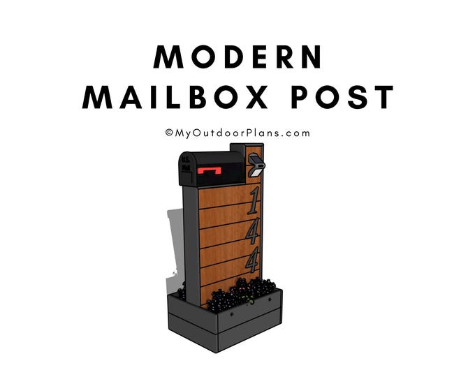 Handmade Midcentury Modern Cedar Post With Mailbox & Solar Lights - Etsy