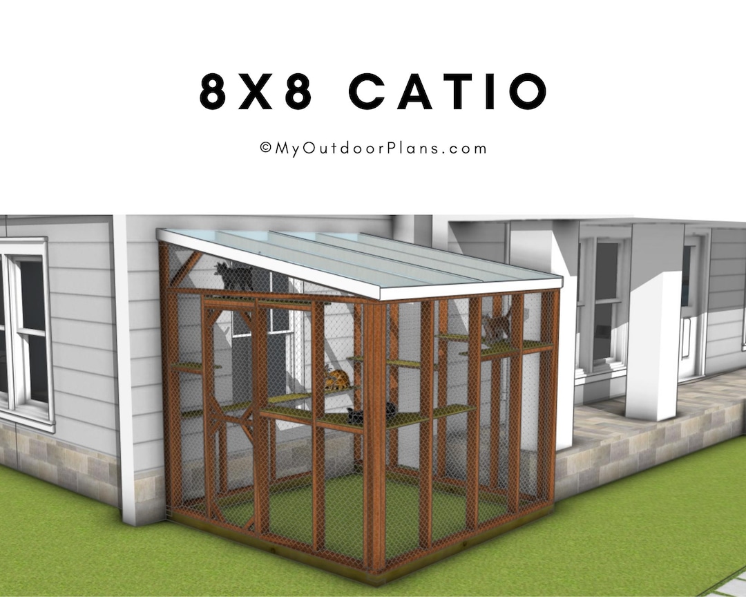 8x8 Outdoor Catio Plans – DIY Cat Enclosure - PDF Download - Etsy