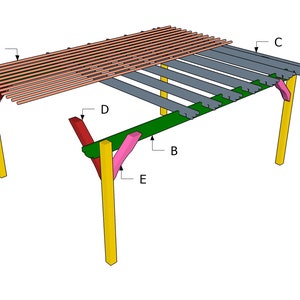 14x18 Free Standing Pergola Plans - Etsy