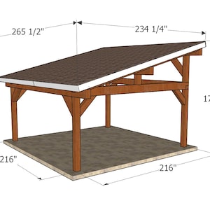 18x18 Lean to Pavilion Plans – DIY Outdoor Structure (PDF Download) - Etsy