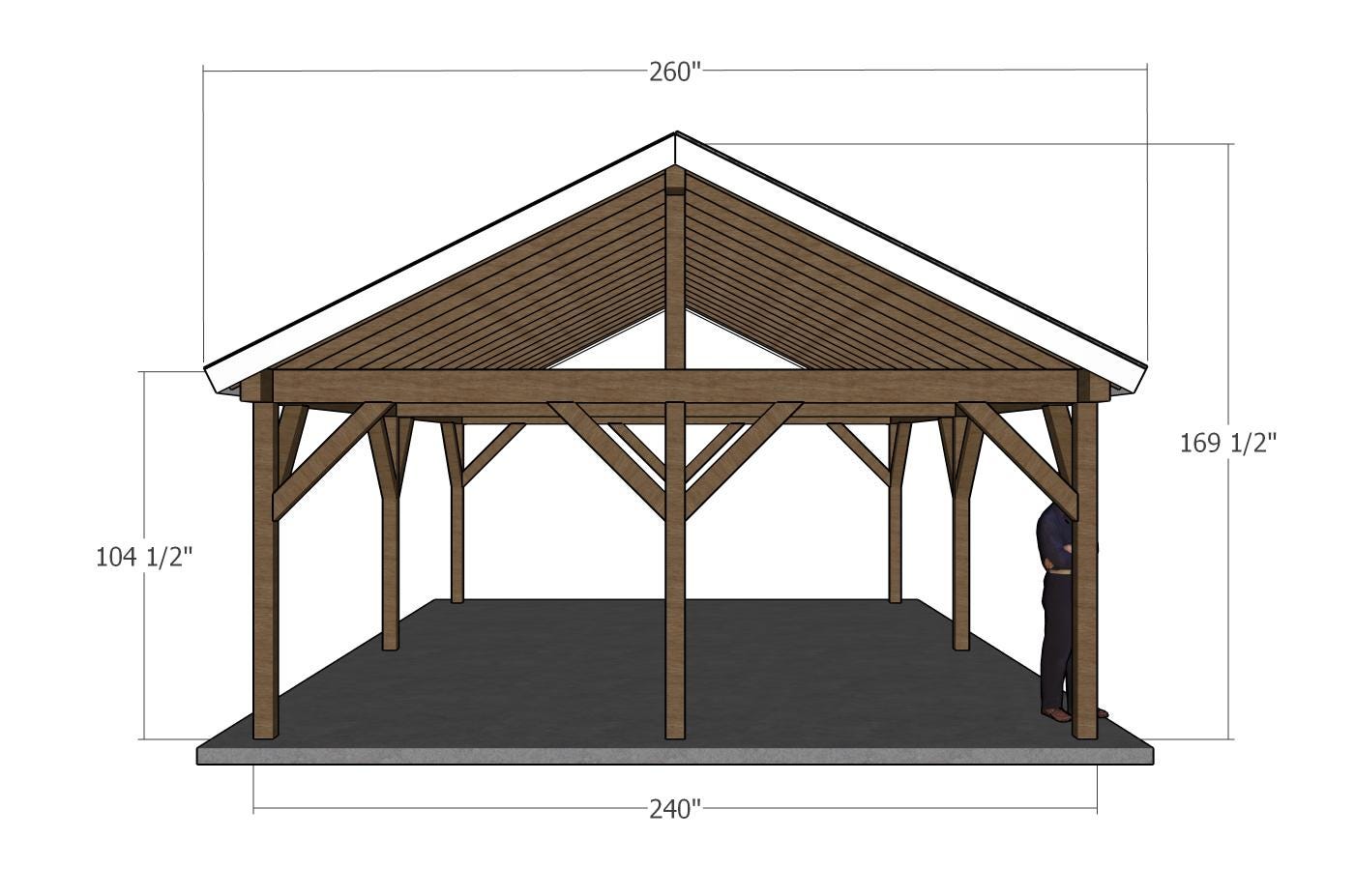 DIY 20x30 Gable Pavilion Plans – Backyard Wooden Structure (PDF ...