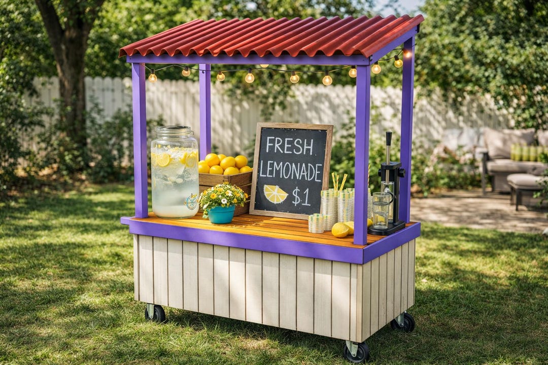 DIY Wooden Lemonade Stand Plans With Wheels (PDF Download) - Etsy