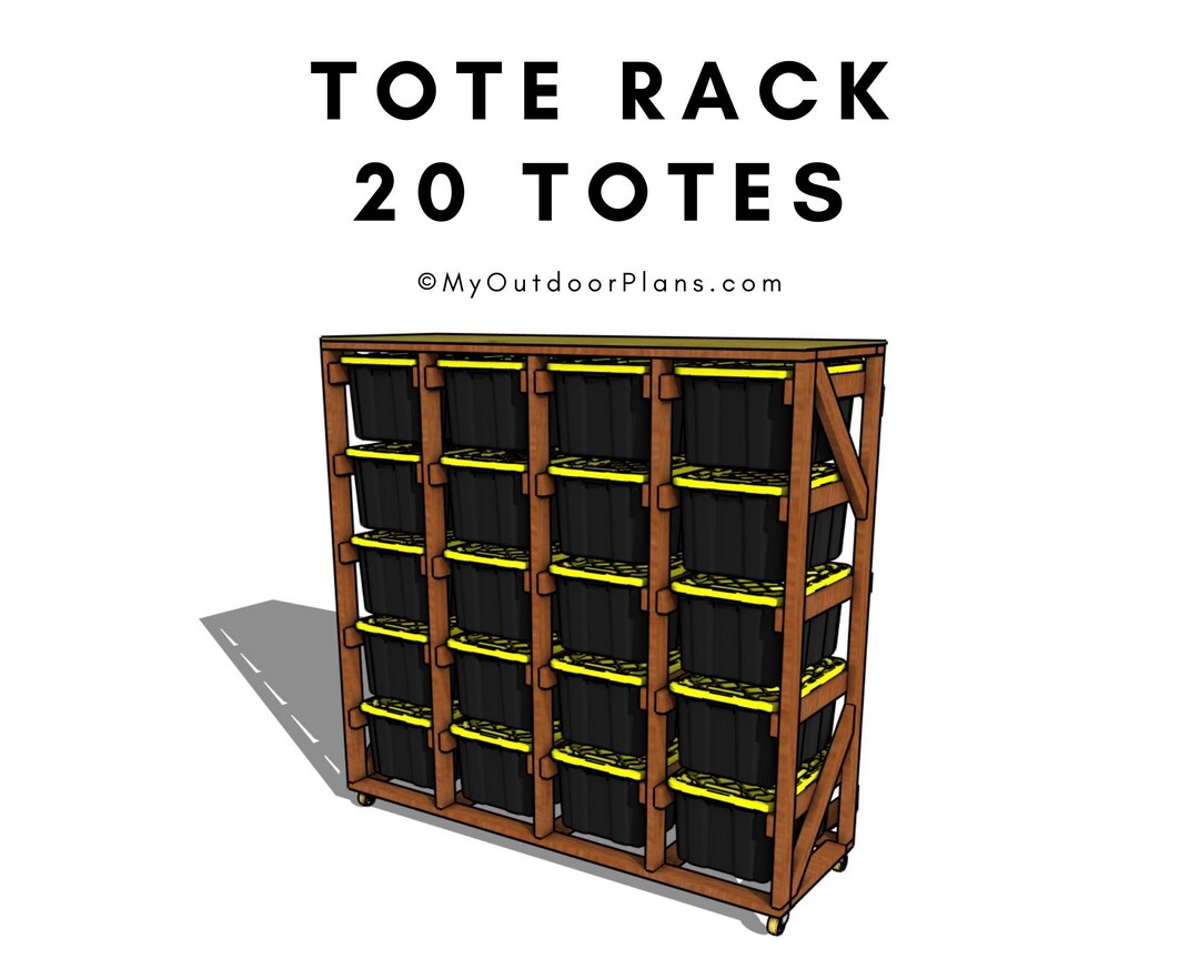 DIY 20-tote Storage Rack Plans – 27-gallon Totes (PDF Download) - Etsy