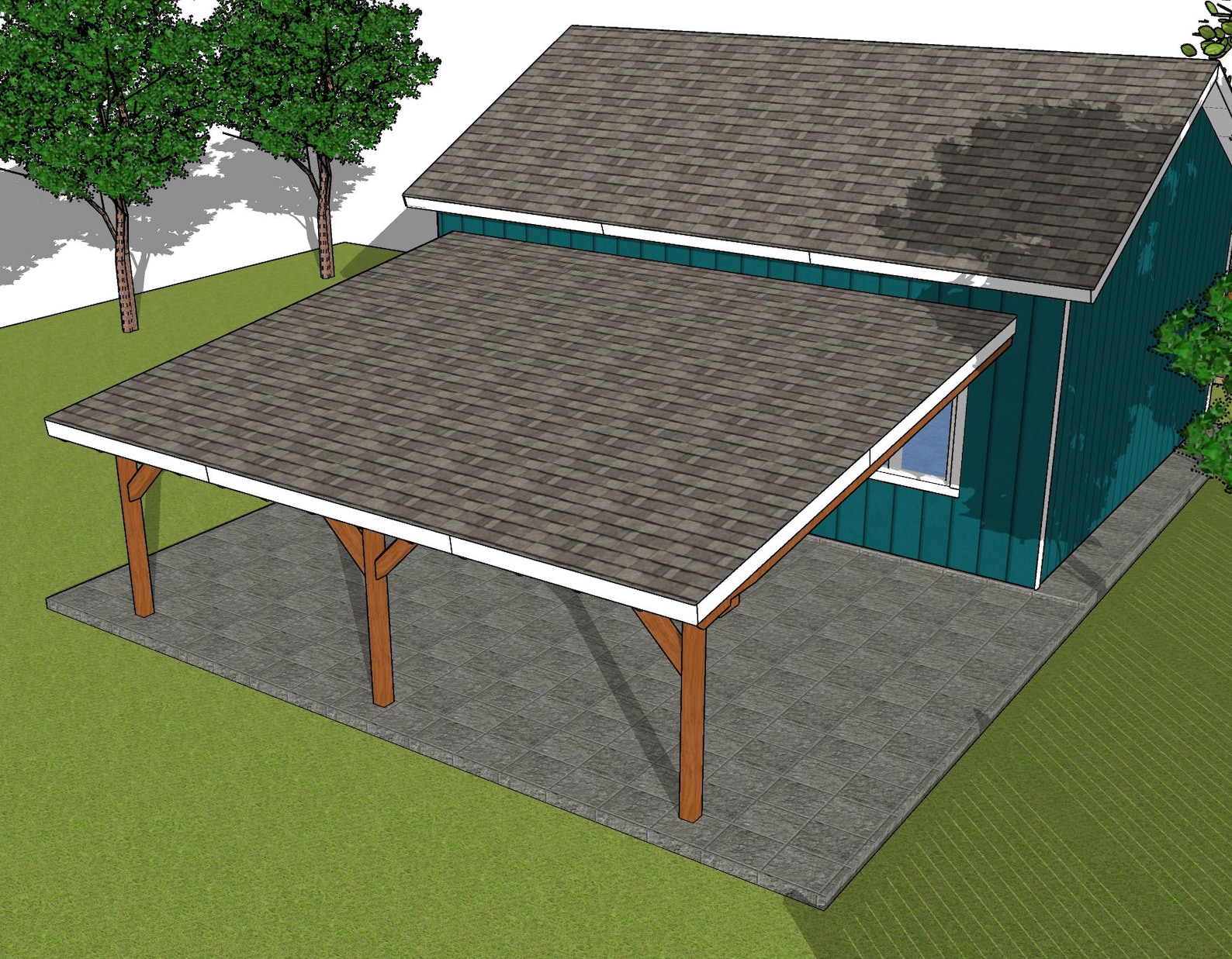 DIY 20x24 Lean to Patio Cover Plans - Attached Covered Pergola Plans ...