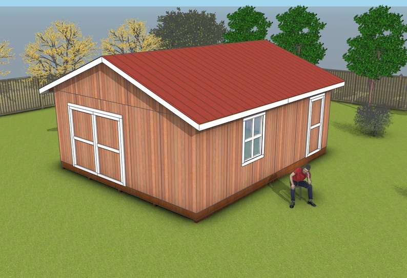 20x24 Gable Shed Plans – DIY Large Storage Shed (PDF Download) - Etsy
