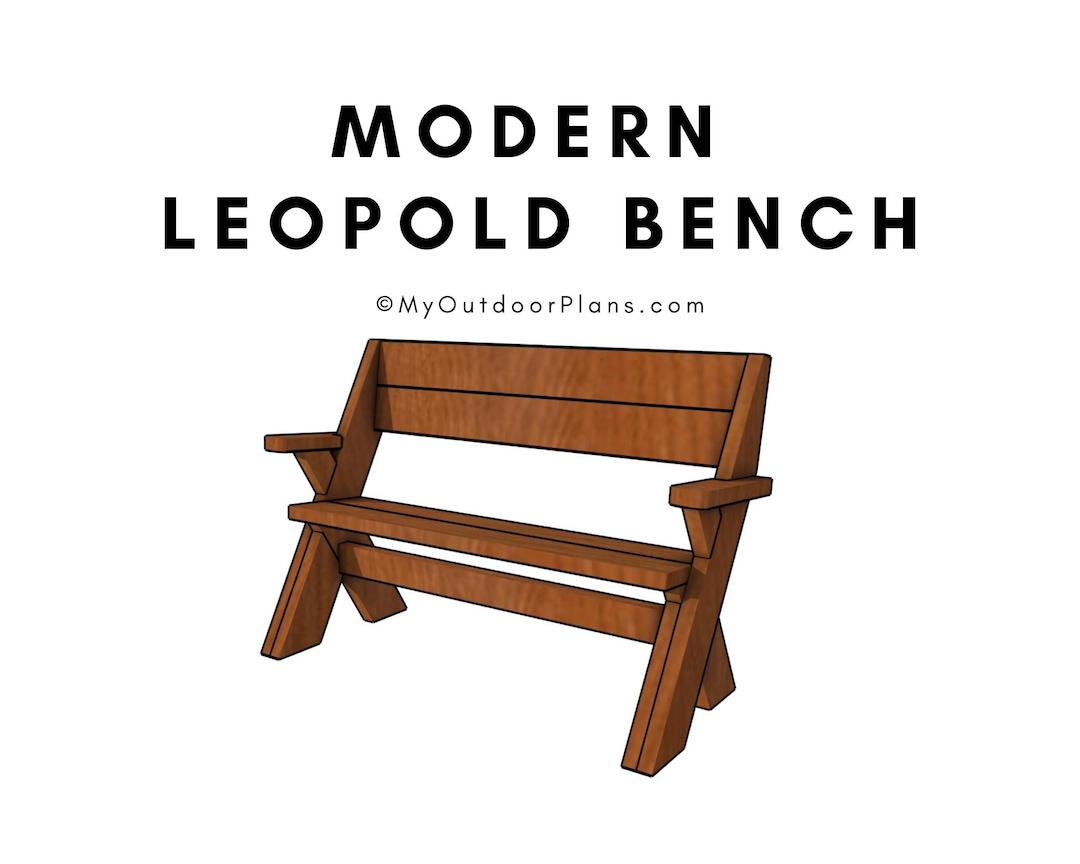 DIY Leopold Bench Plans - Easy Outdoor Bench With Backrest - PDF ...