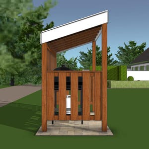 DIY 4x8 Grill Shelter Plans – Lean-to BBQ Cover (PDF Download) - Etsy