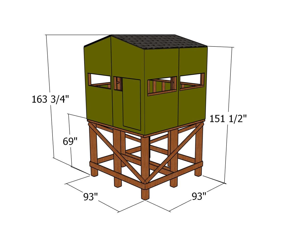 8x8 Elevated Deer Blind Plans - PDF Download - Etsy