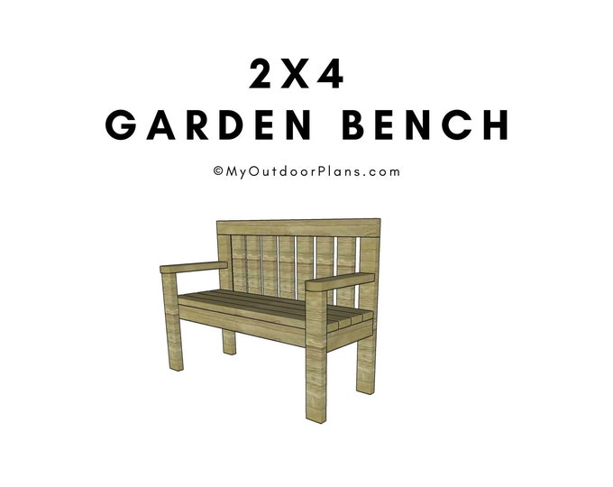 2x4 Simple Garden Bench Outdoor DIY Furniture - Etsy