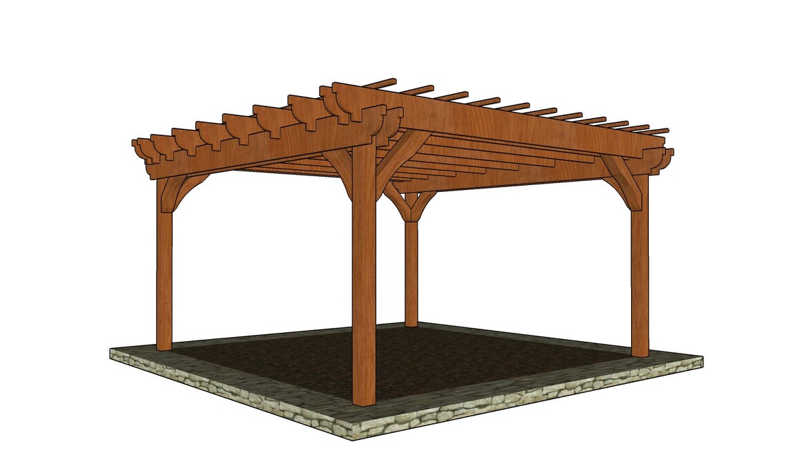 14x14 Pergola Plans | Etsy