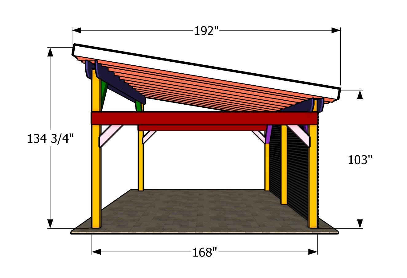 DIY 14x20 Lean to Pavilion Plans - Large Modern Backyard Gazebo Plans ...
