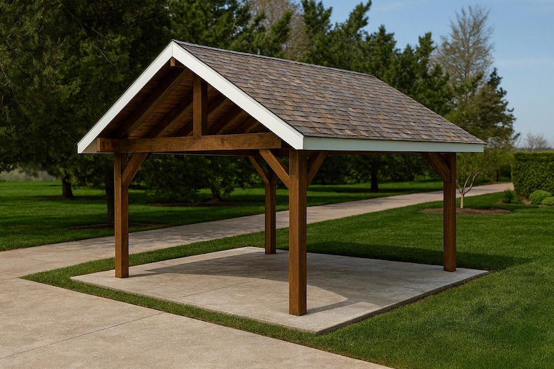 DIY 18x18 4 Post Gable Pavilion Plans - PDF Download - Etsy