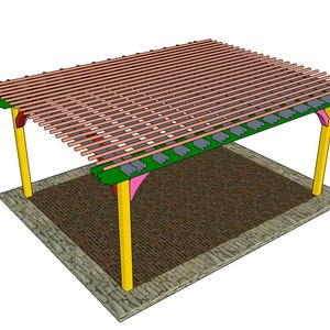 14x18 Free Standing Pergola Plans - Etsy