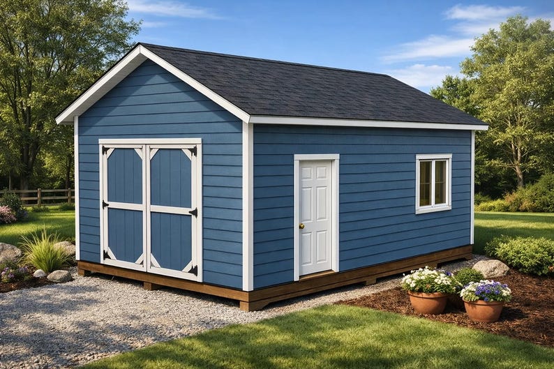 16x24 Gable Shed Plans – DIY Workshop/storage (PDF Download) - Etsy