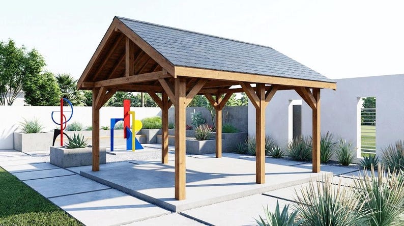 DIY 16x18 Gable Pavilion Plans - Backyard Gazebo Plans - PDF Download ...