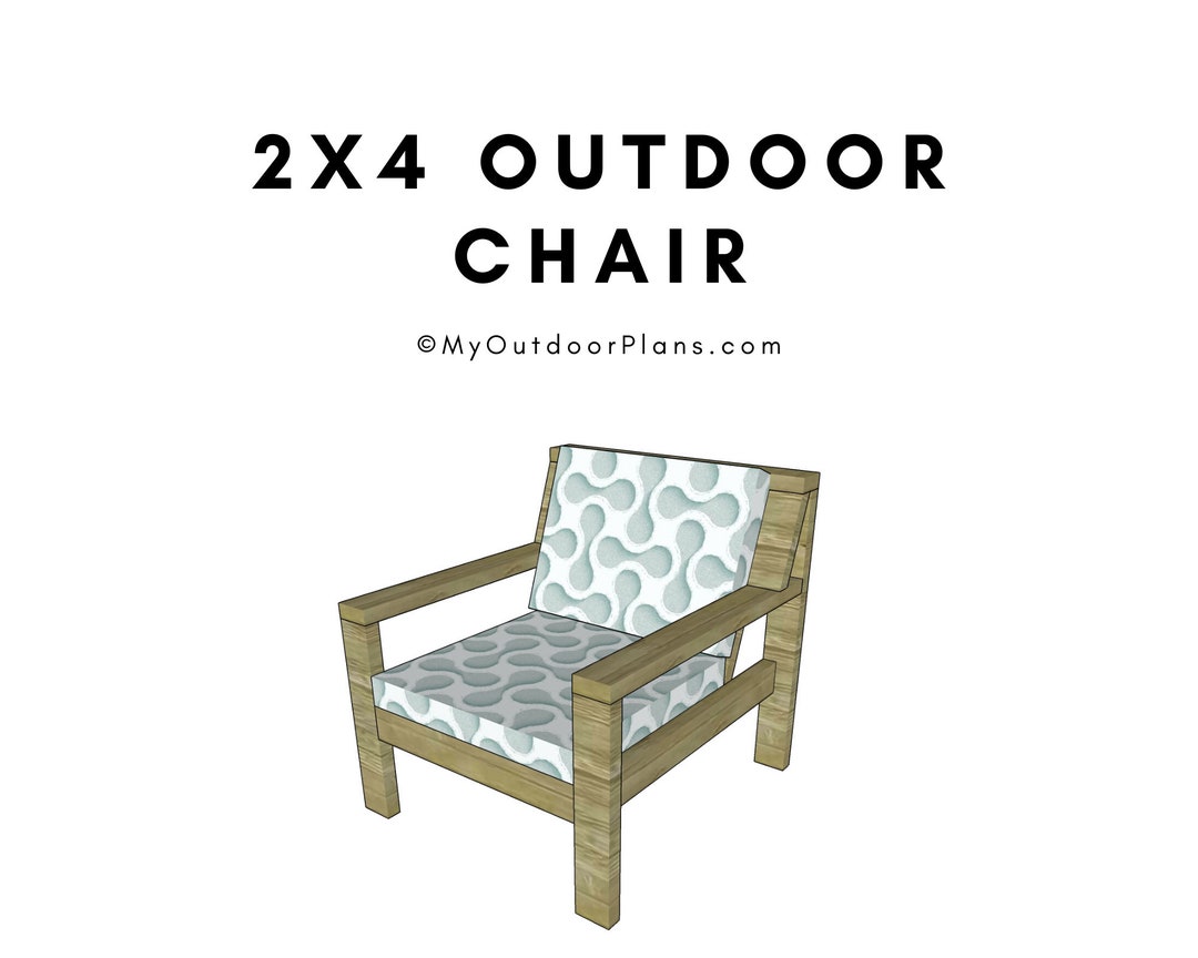 2x4 Outdoor Chair With Cushions Plans - PDF Download - Etsy