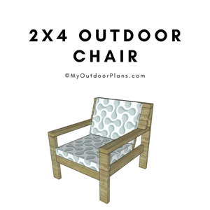 2x4 Outdoor Chair With Cushions Plans - Etsy