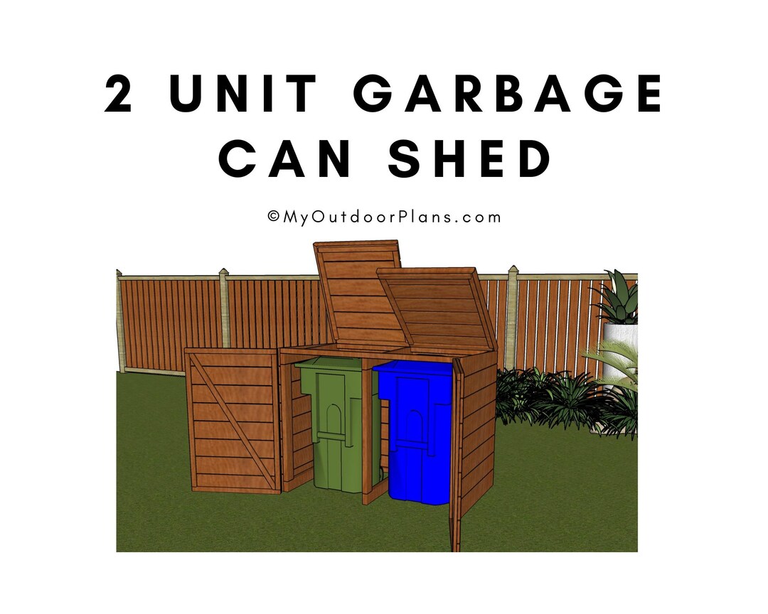 DIY Plans - 2 Unit Garbage Can Shed Plans - PDF Download - Etsy