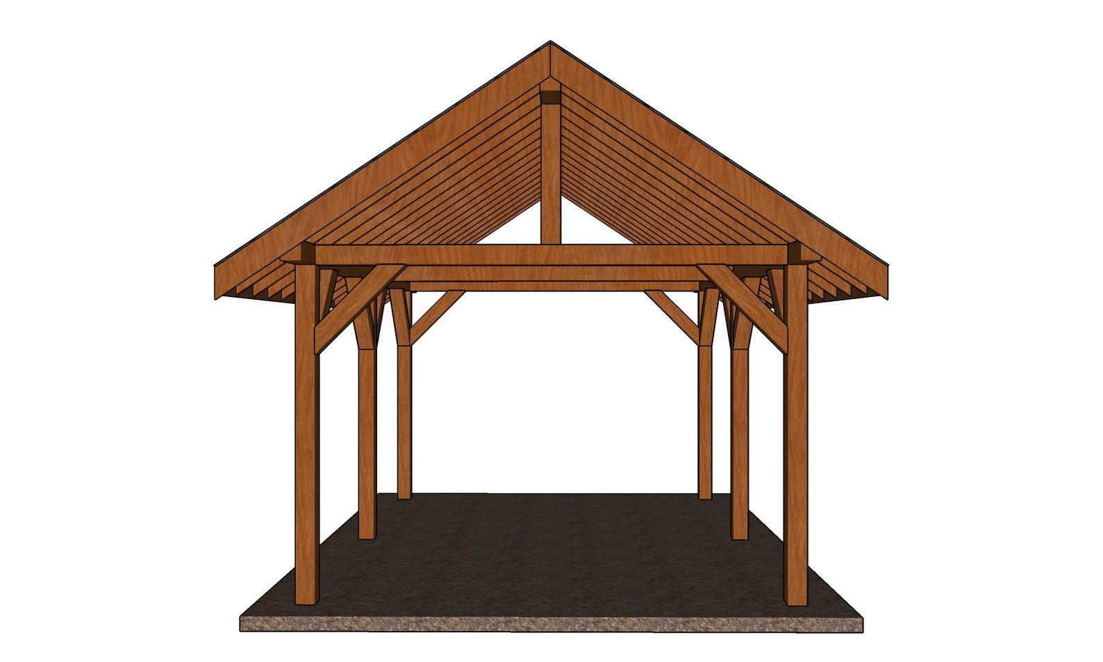 12x16 Rectangular Pavilion With Gable Roof Plans - PDF Download - Etsy