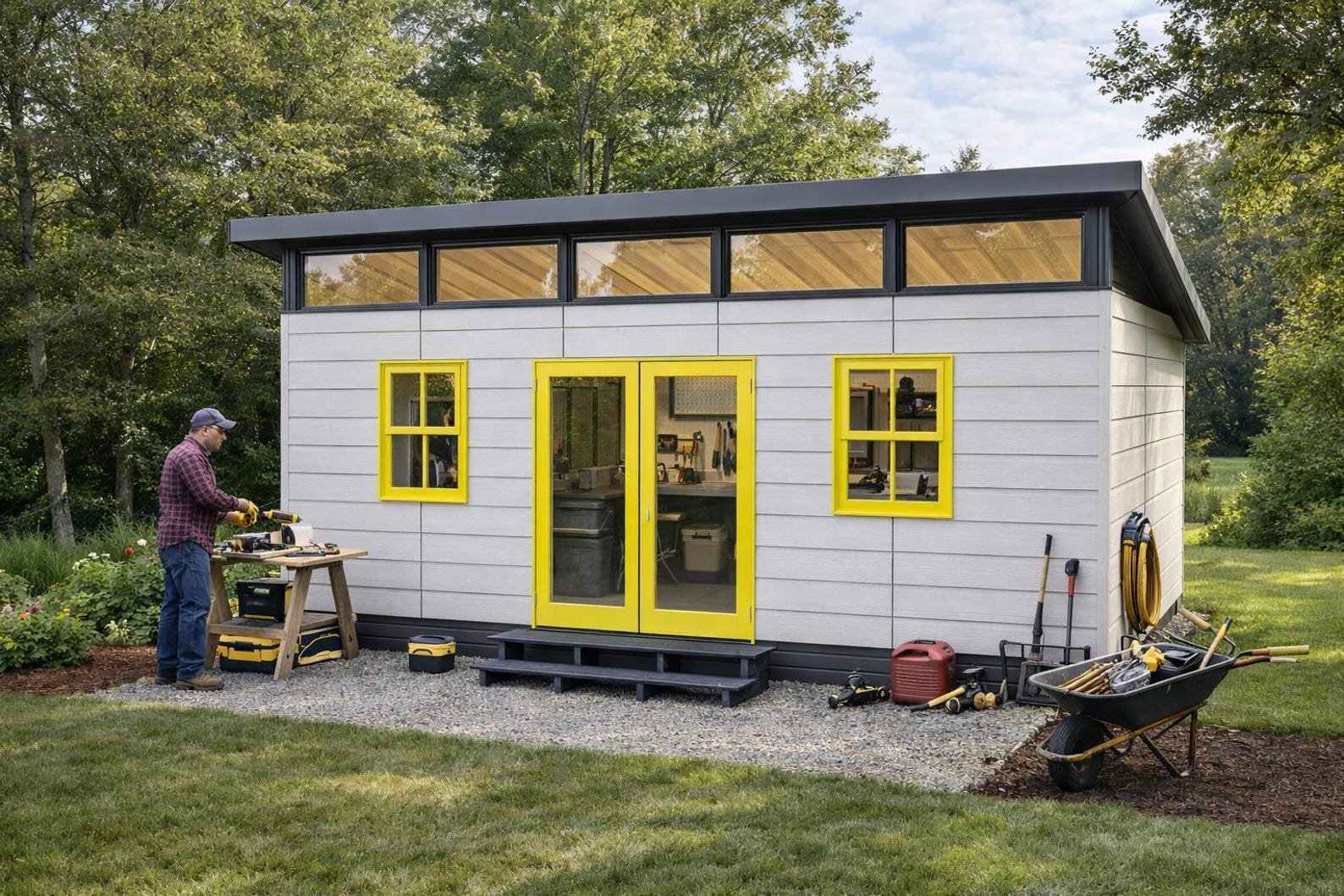 10x20 Modern Office Shed Plans: DIY Backyard Studio (PDF Download) - Etsy