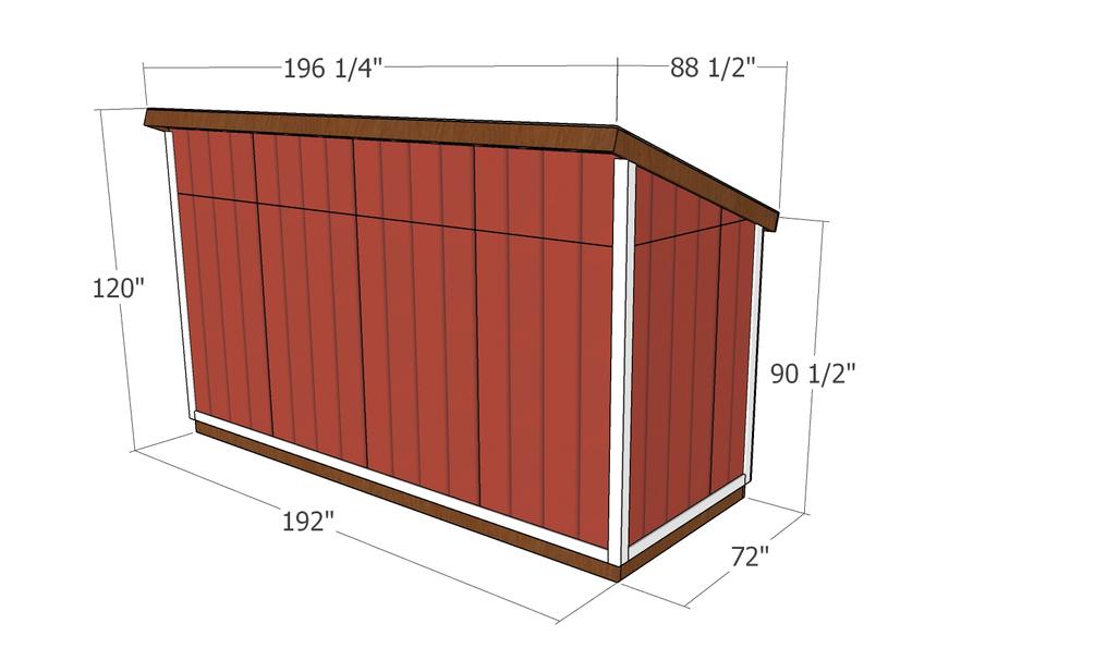 6x16 Lean-to Shed Plans – DIY Narrow Storage With Double Doors (PDF ...