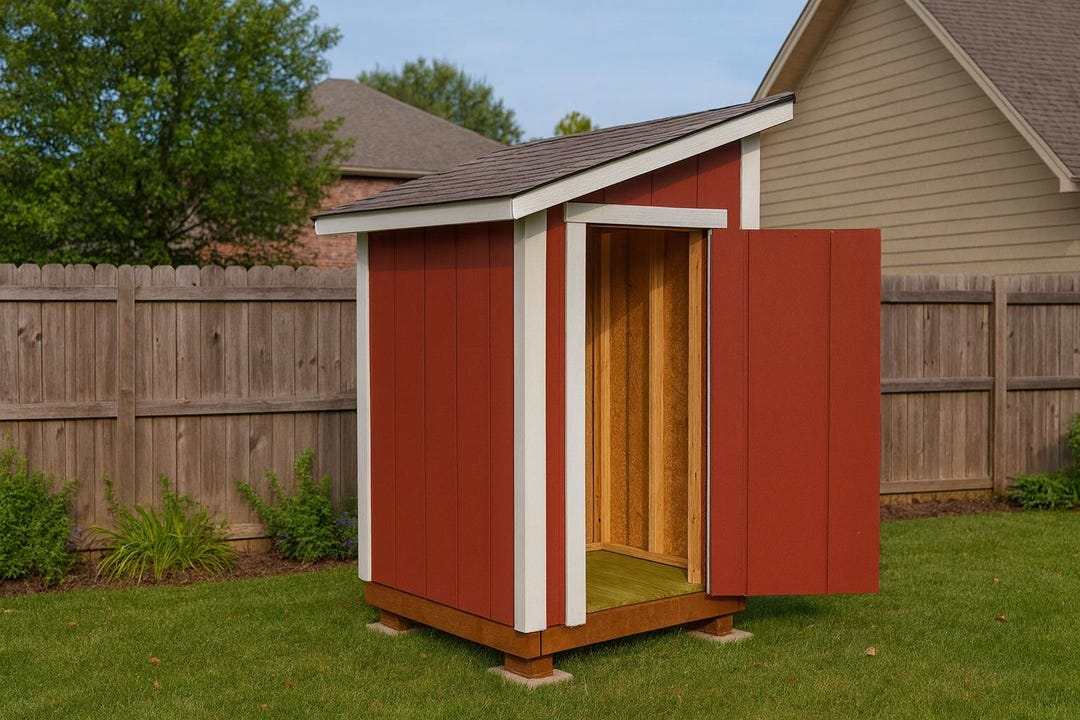Value Plans - 5x6 Lean-to Shed Plans - Slim DIY Garden Tool Storage, 3: ...