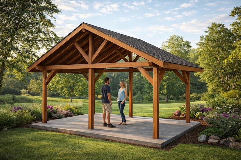 DIY 20x10 Gable Pavilion Plans - Pool Gazebo Plans - PDF Download - Etsy