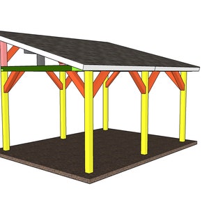 12x16 Lean to Pavilion Plans - PDF Download - Etsy