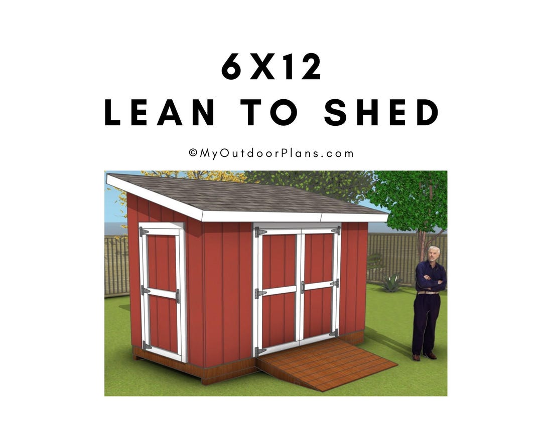 DIY 6x12 Lean to Shed Plans - PDF Download - Etsy