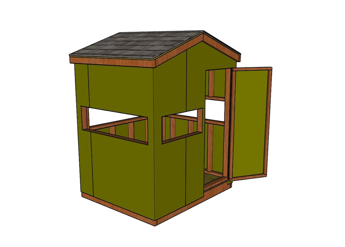 5x6 Deer Blind Plans – 360 Degree Windows on All Sides – 2x4 Framing 16 ...