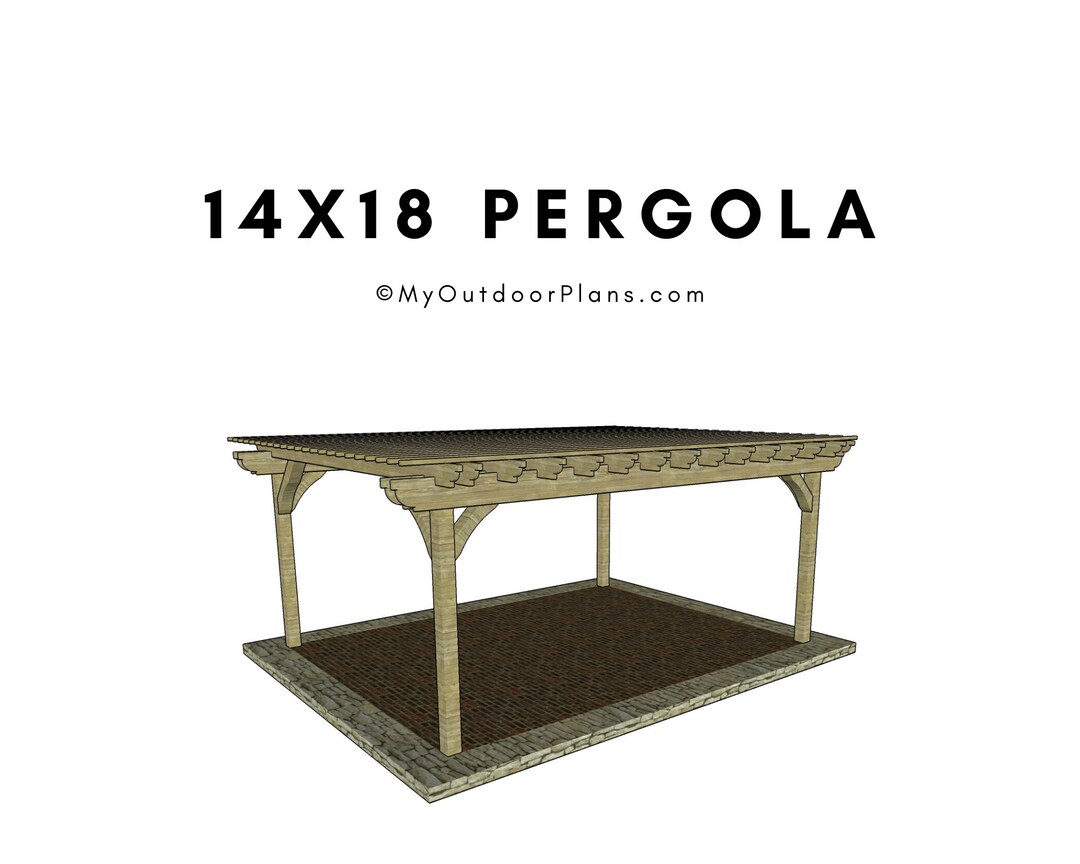 14x18 Free Standing Pergola Plans - Etsy